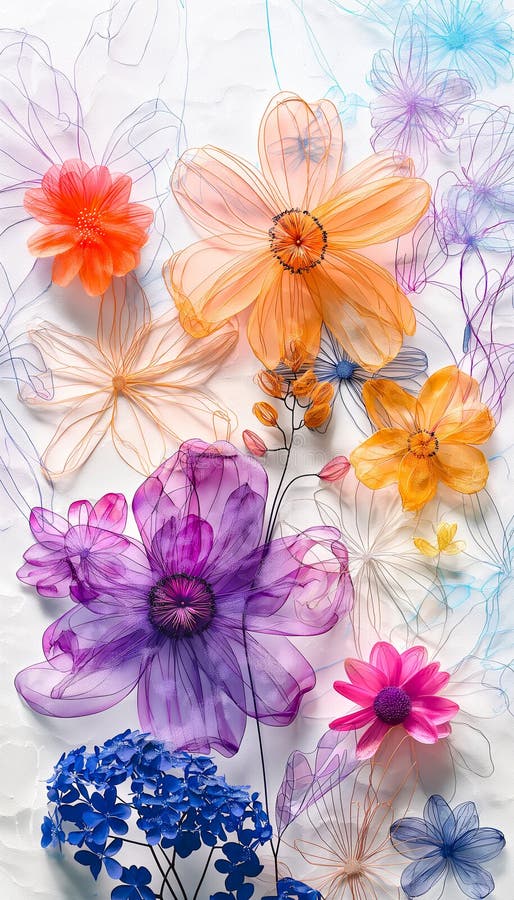 Artistic Image of Ethereal Flowers with a Translucent X-ray Effect ...