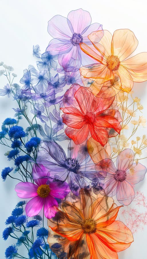 Artistic Image of Ethereal Flowers with a Translucent X-ray Effect ...