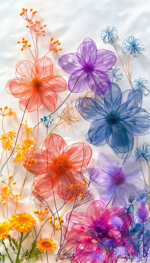 Artistic Image of Ethereal Flowers with a Translucent X-ray Effect ...