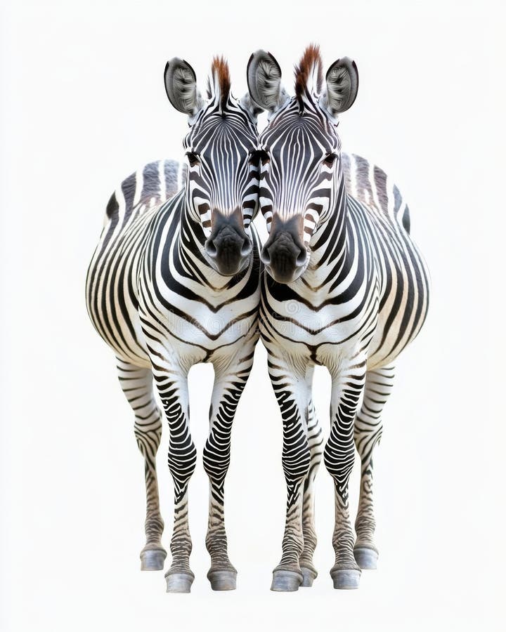 Two Majestic Zebras Stand Close Together, Showcasing Their Striking ...