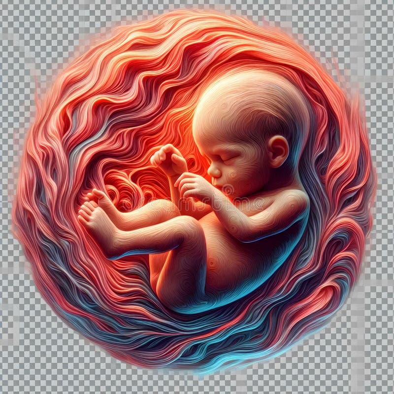 Artistic image of a fetus stock illustration. Illustration of cartoon ...