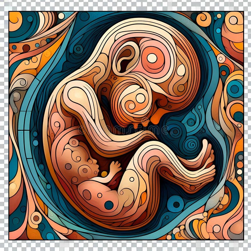 Artistic image of a fetus stock illustration. Illustration of graphic ...