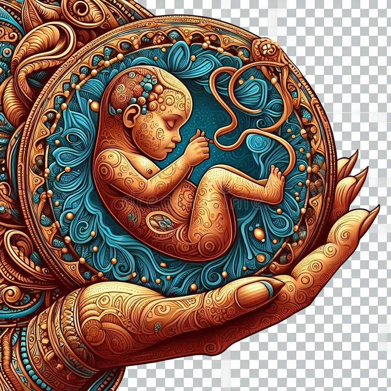 Artistic image of a fetus stock illustration. Illustration of ...