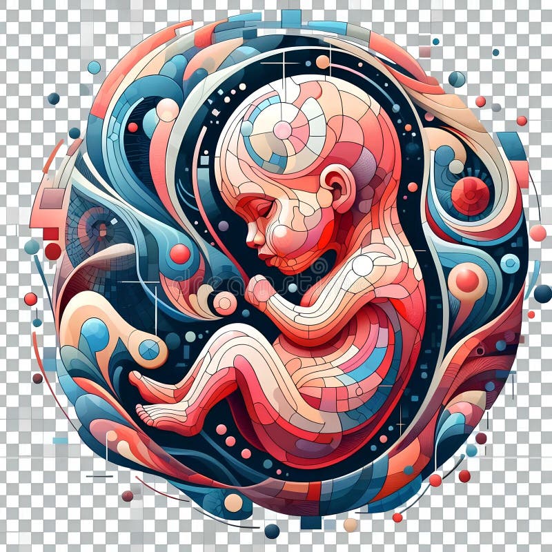 Artistic image of a fetus stock illustration. Illustration of ...