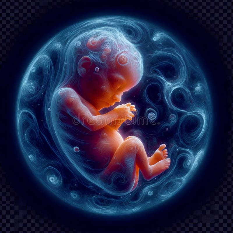 Artistic image of a fetus stock illustration. Illustration of fetus ...