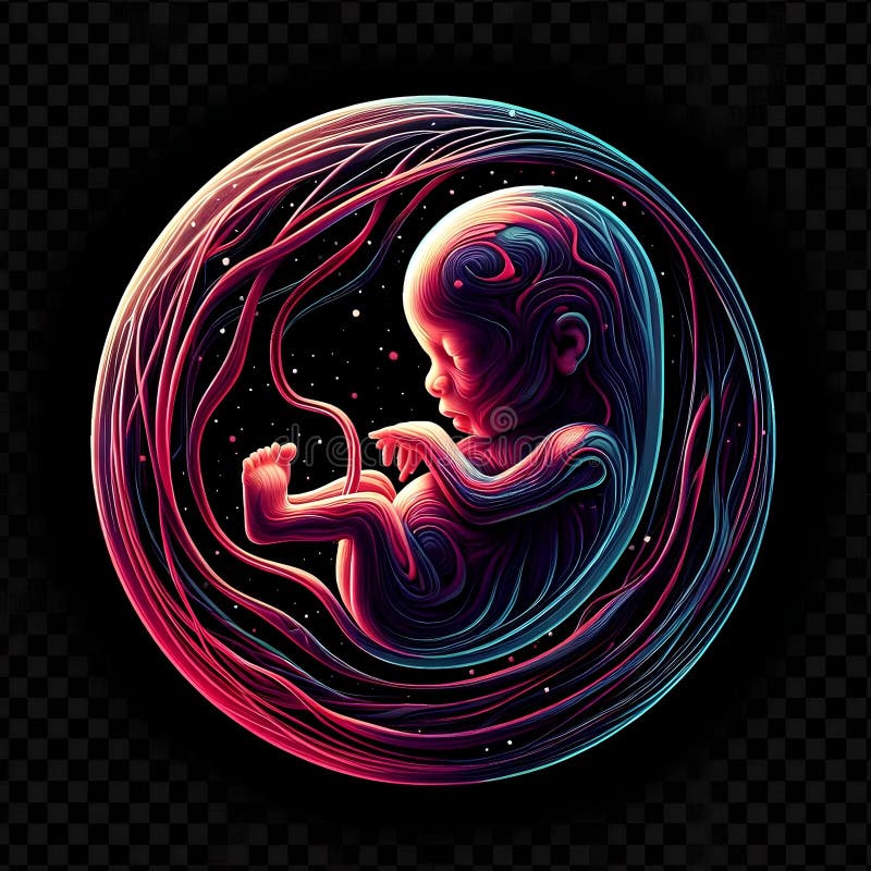 Artistic image of a fetus stock illustration. Illustration of science ...