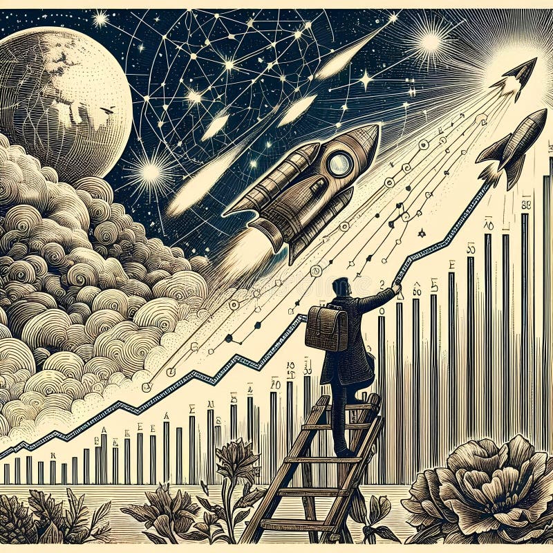 Artistic Image of a Growth Graph Stock Illustration - Illustration of ...