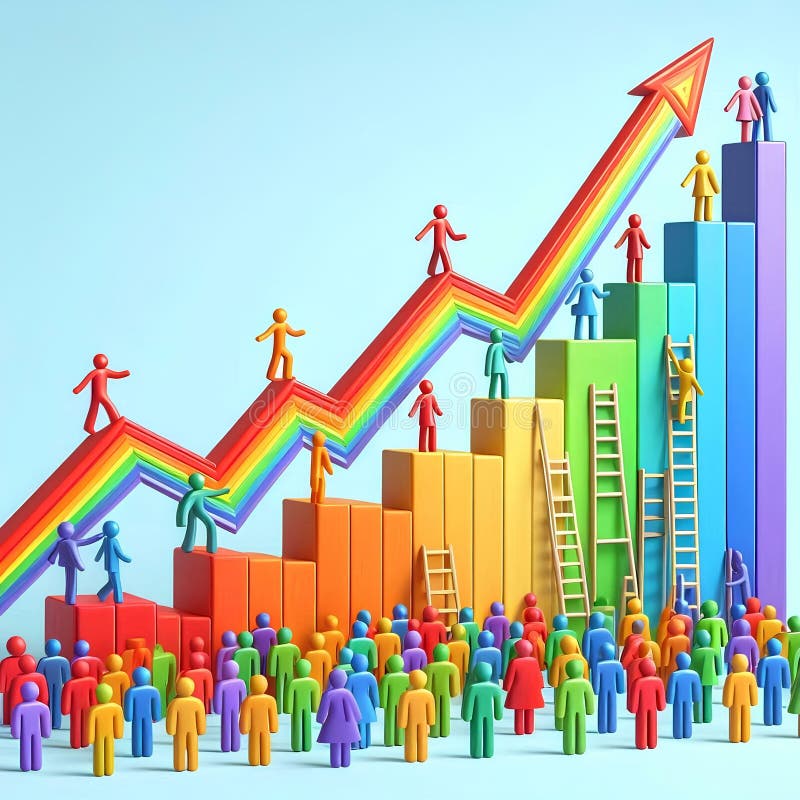 Artistic Image of a Growth Graph Stock Illustration - Illustration of ...