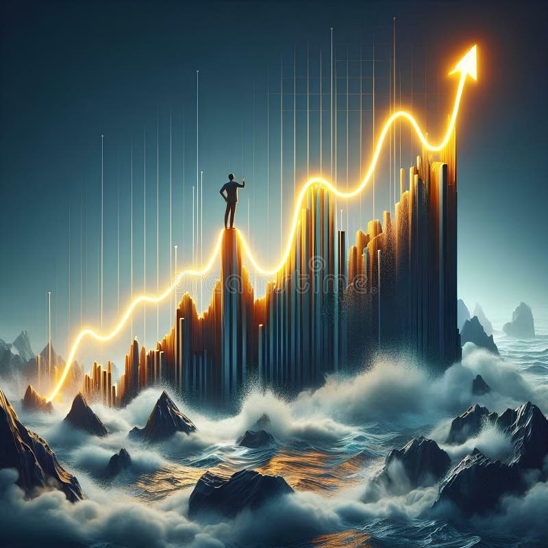 Artistic Image of a Growth Graph Stock Illustration - Illustration of ...