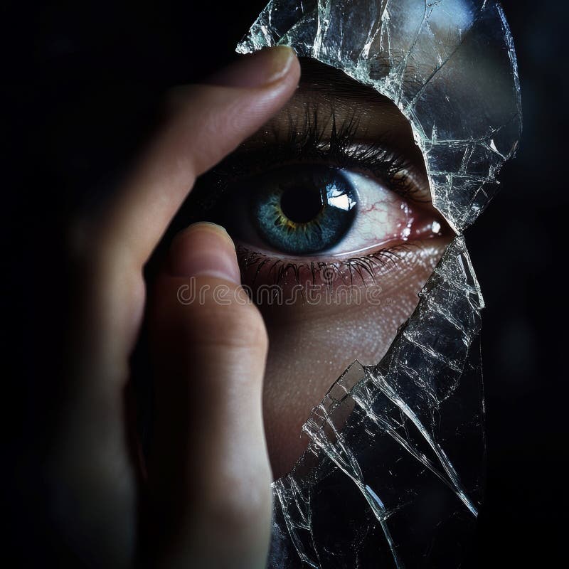 Artistic Shattered Glass Montage with a Woman Silhouette, a Powerful ...