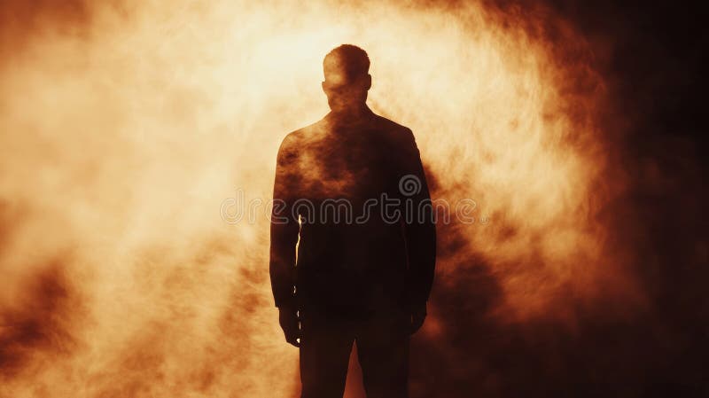 Artistic Image Man S Striking Silhouette in Bright Light Creates ...