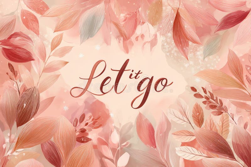 An Artistic Image with Pink Leaves Surrounding the Phrase Let it Go in ...