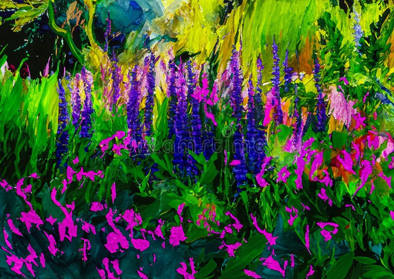 Impressionist Style Colour Sketch of a Design for a Wild Garden in the ...