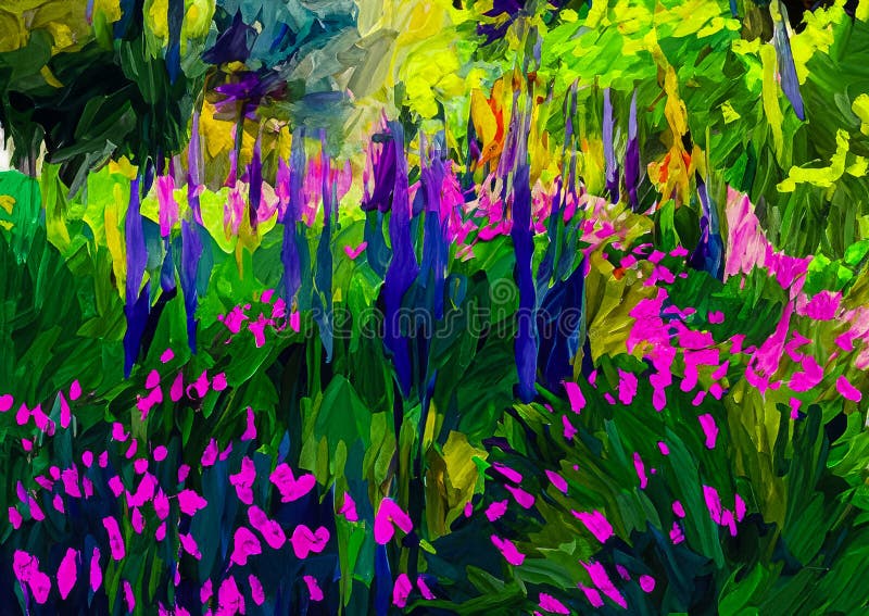 Impressionist Style Colour Sketch of a Design for a Wild Garden in the ...