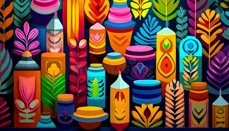 An Colourful Abstract Art Piece of Cut Out Pattern Shapes Stock ...