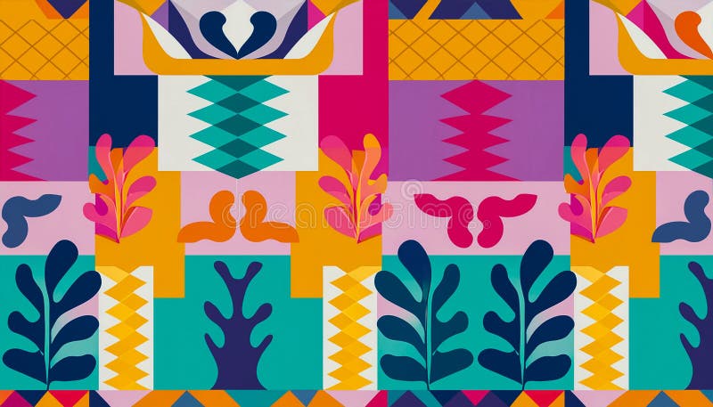 An Colourful Abstract Art Piece of Cut Out Pattern Shapes Stock ...