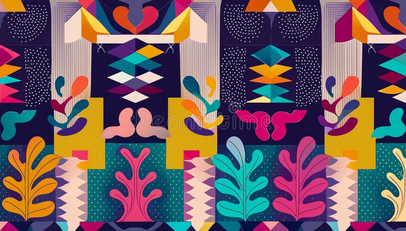 An Colourful Abstract Art Piece of Cut Out Pattern Shapes Stock ...