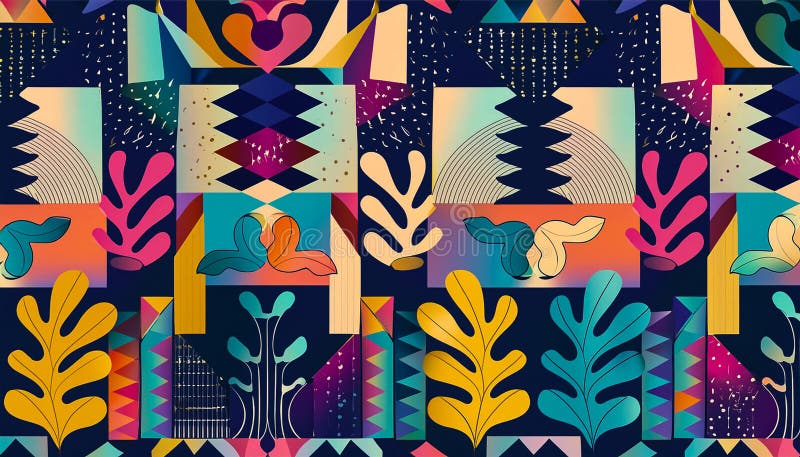 An Colourful Abstract Art Piece of Cut Out Pattern Shapes Stock ...