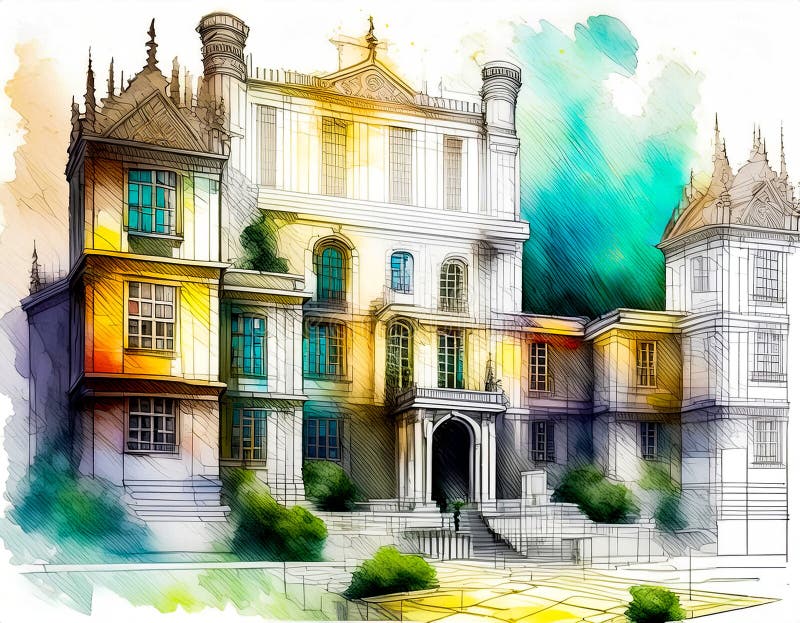 An Artistic Generated Image Inspired by an Architectural Hand Draw ...