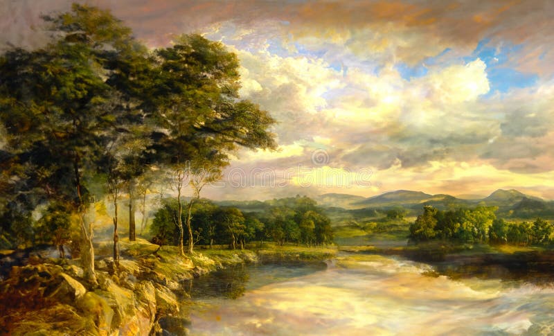 A Scottish Landscape Inspired by Old Master Art Painters Stock ...