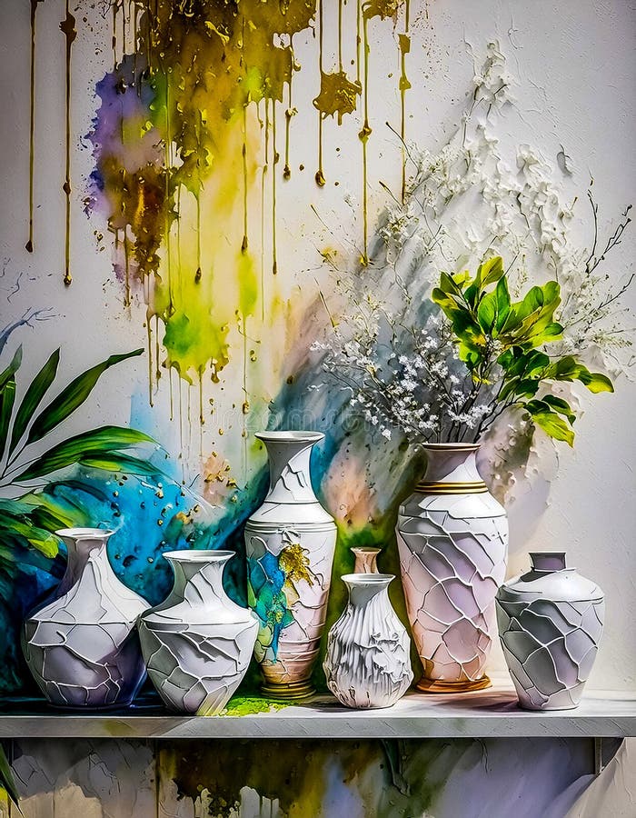 An Artistic Generated Image of a Studio Shelf Set with White Embossed ...