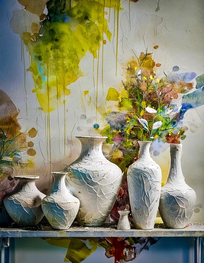 An Artistic Generated Image of a Studio Shelf Set with White Embossed ...