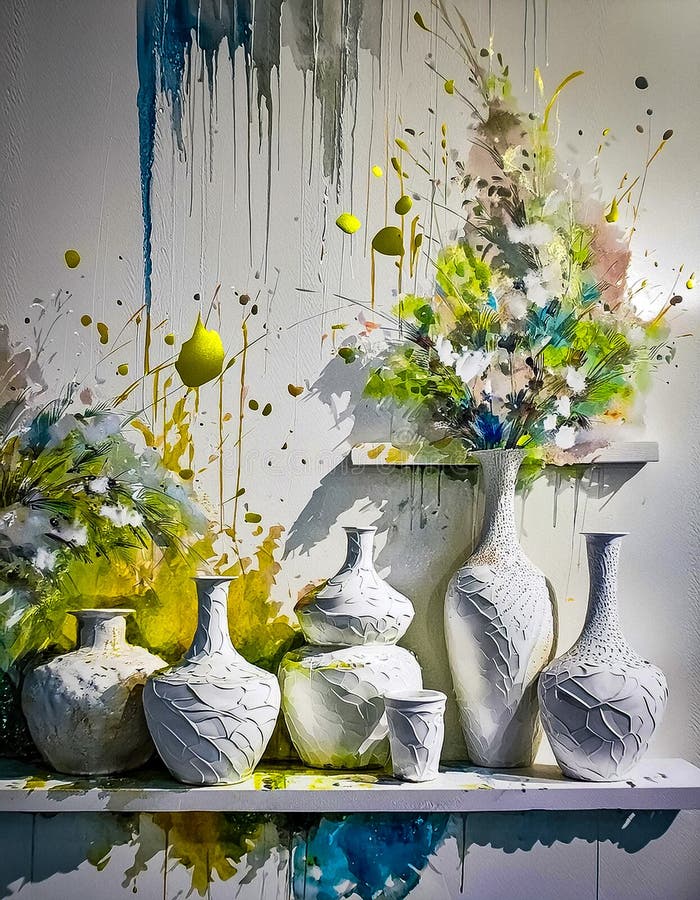 An Artistic Generated Image of a Studio Shelf Set with White Embossed ...