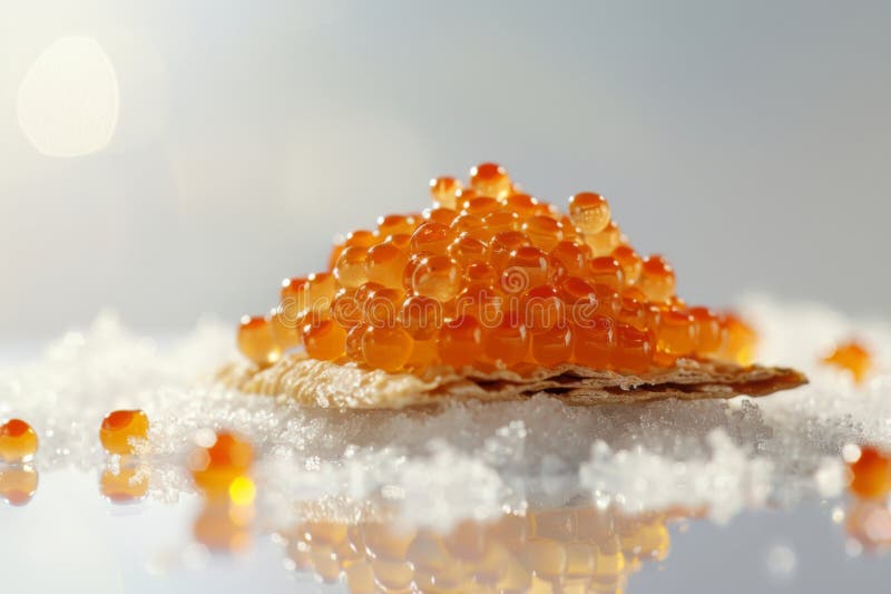 Elegant Lumpfish Roe on Cracker Stock Illustration - Illustration of ...