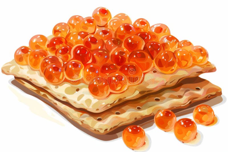 Vibrant Whitefish Roe Delight Stock Illustration - Illustration of ...