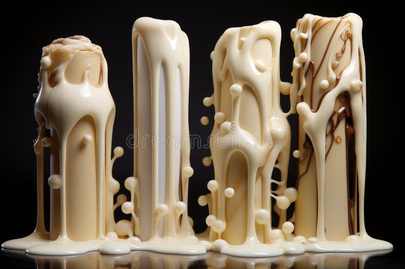 Melting Candles with Dripping Wax on Dark Background Stock Illustration ...