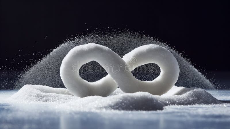 Artistic Infinite Loop Sculpted from Sugar, Casting a Dynamic Shadow ...