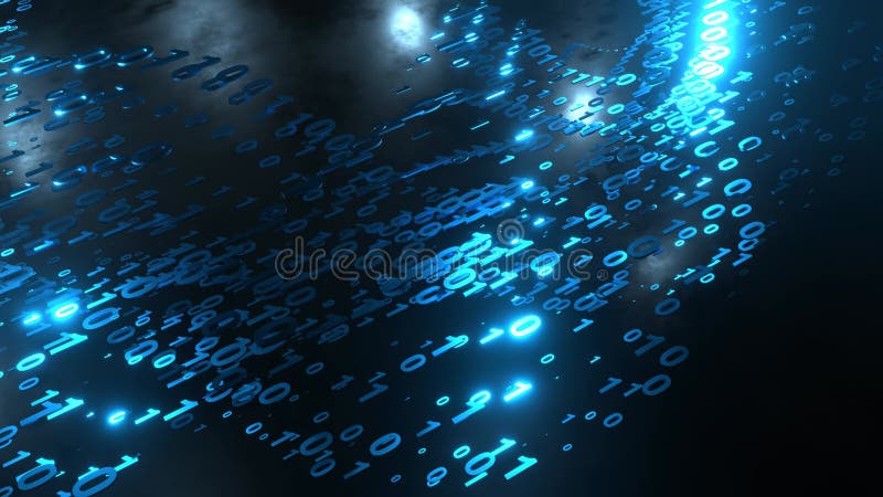 Artistic Infographics Binary Numbers Tunnel and Earth Globe Rotation ...