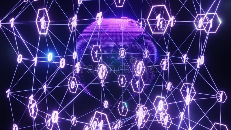 Artistic Infographics Binary Numbers Rotation Tunnel. Technology ...