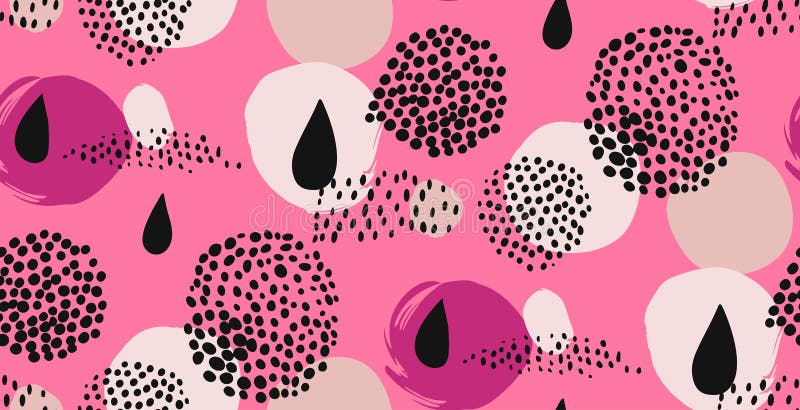 Artistic Ink Banner, Seamless Texture with Ink Drops, Spots and ...