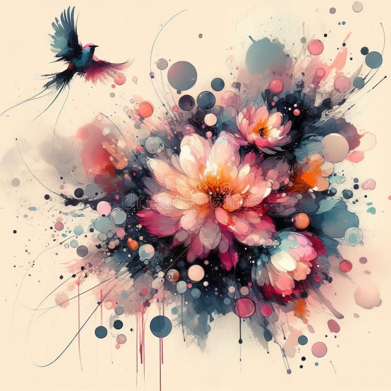 Artistic Ink Blots Apply Ink Blot Techniques for a Spontaneous a Stock ...