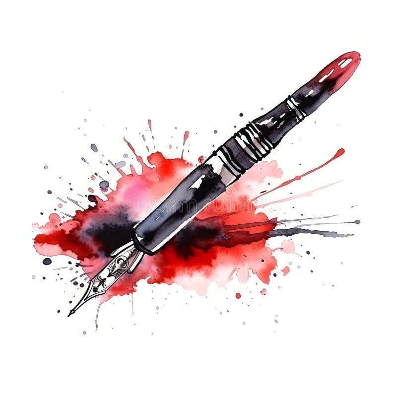 Artistic Ink Pen Art Tool Square Illustration. Stock Illustration ...