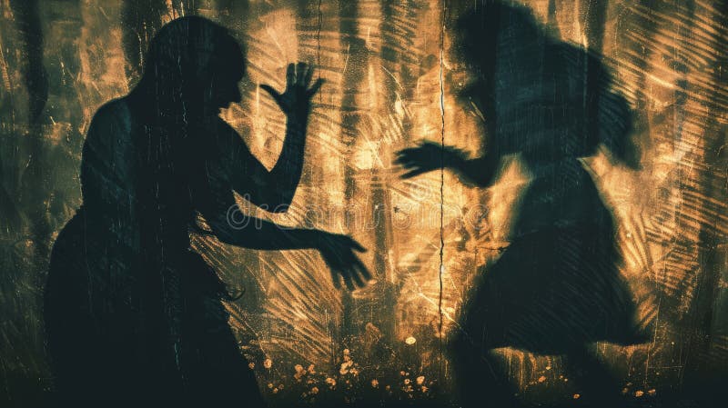 Abstract Shadows Depicting Struggle with Chiaroscuro Effect Stock ...