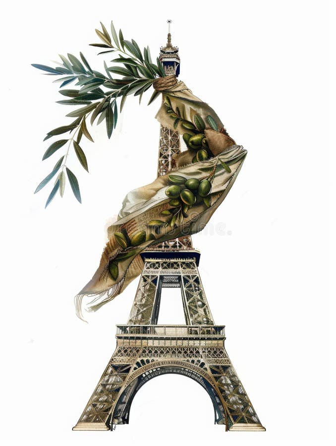 Artistic Interpretation of Eiffel Tower with Fabric Wrap Generative AI ...