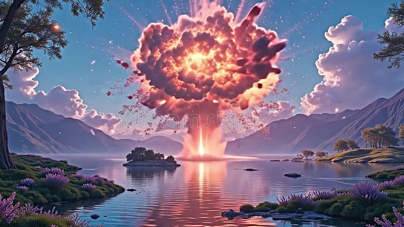 Artistic Interpretation of an Explosion in a Dreamlike Setting ...