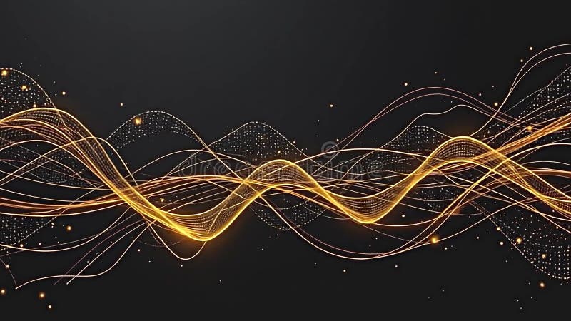 Artistic Interpretation Featuring Radiant Gold Lines Sketching Abstract ...