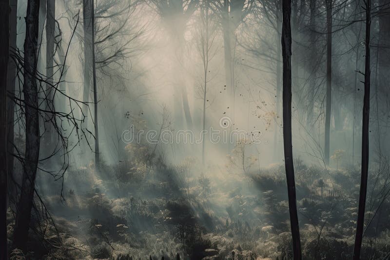 Artistic Interpretation of a Forest Landscape with Transparent Overlays ...