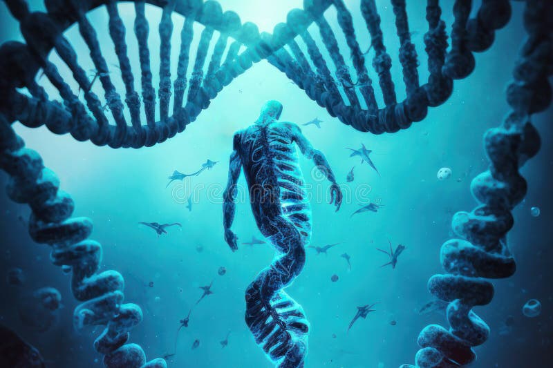 Artistic Interpretation of Human Body Created from DNA 库存例证 - 插画 包括有 艺术 ...