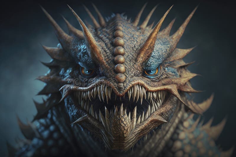 An Artistic and Intricate Depiction of a Fearsome Creature Stock ...