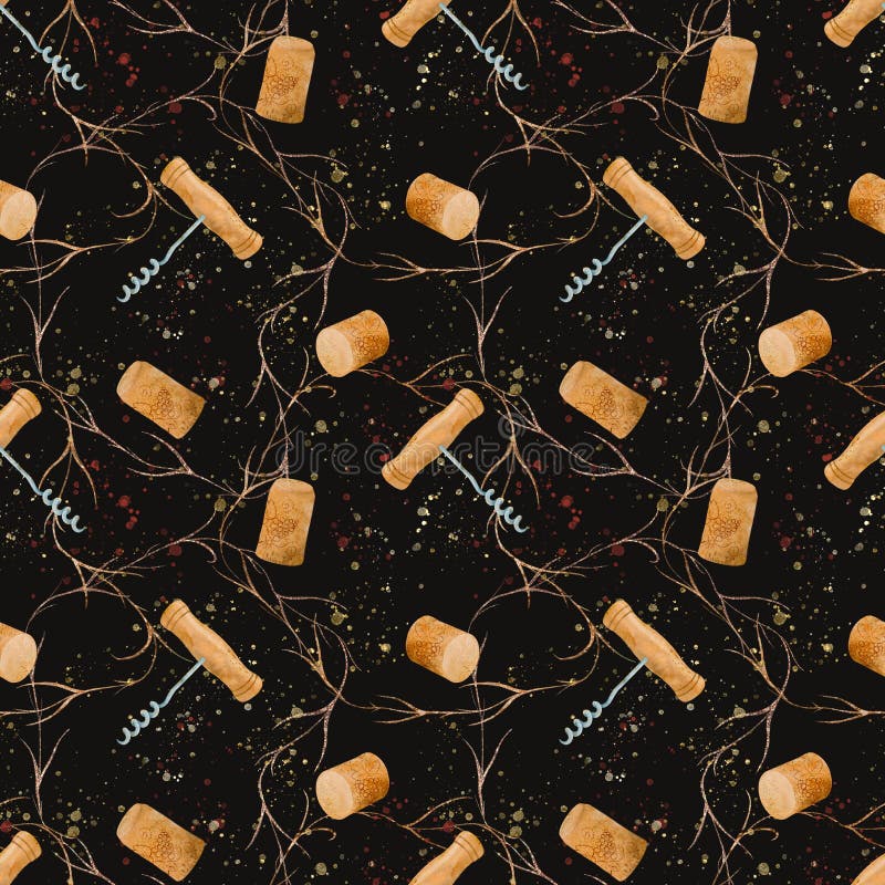 Artistic and Intricate Pattern Design of Corks and Corkscrews Set ...