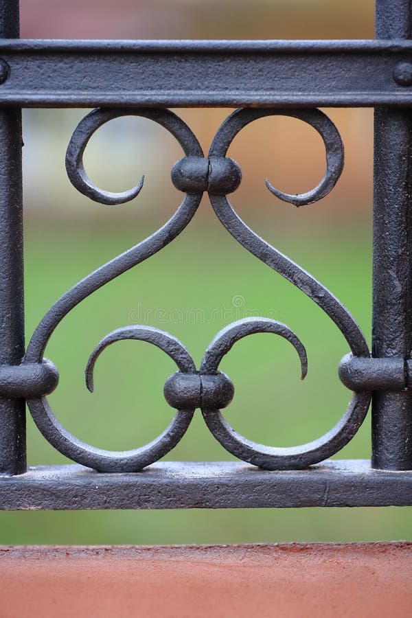 Artistic Iron Balustrade, in Vintage Style. Stock Photo - Image of ...