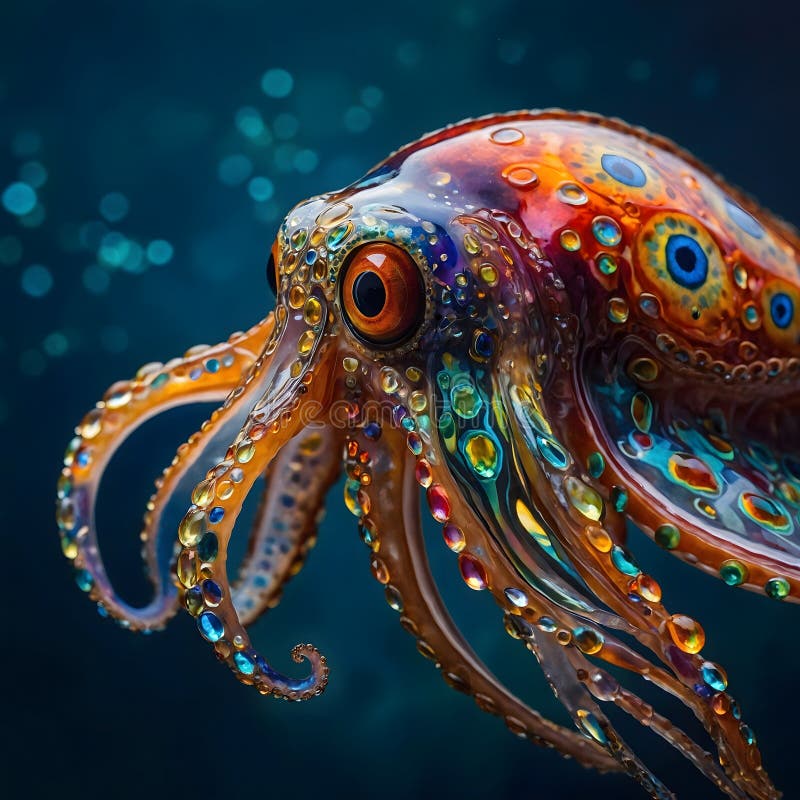 Dreamlike Elegance: an Abstract Vision of the Jewelled Squid Stock ...