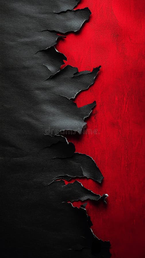 Artistic Juxtaposition of Black and Red Layers Creating a Striking ...