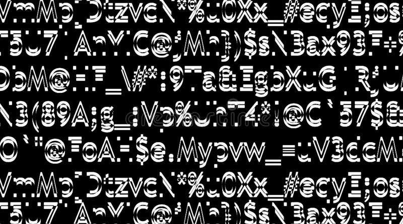 Artistic Keyboard Characters Black and White Random Pattern Stock ...