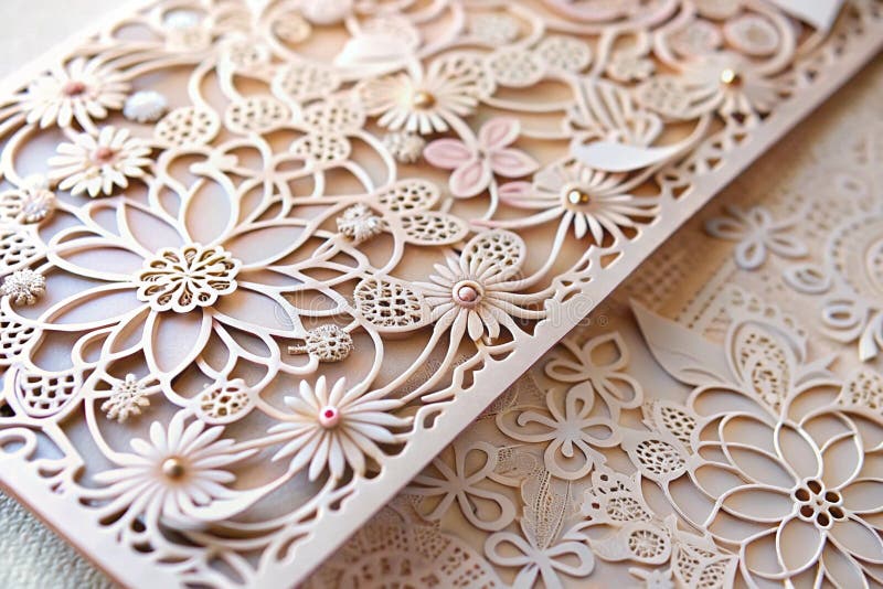 Artistic Laser Cut Paper Design with Floral and Leaf Patterns, Suitable ...
