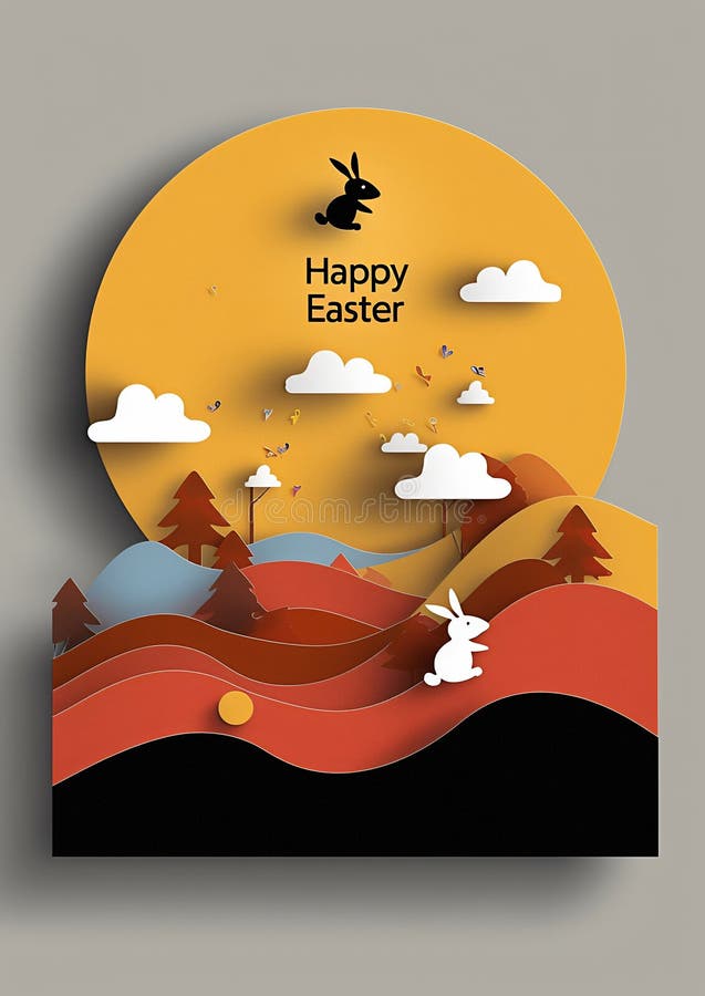 Artistic Layered Easter Card with Paper Craft Design Stock Image ...